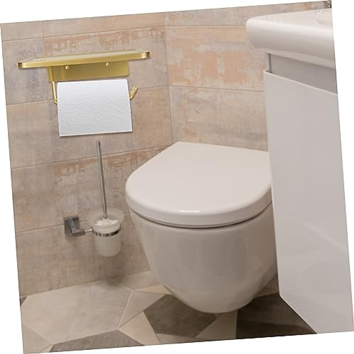 Wall Hangings 1 Set roll Holder Wall Mount Toilet Paper Holder Wall Mount Paper Towel Holders Bath Tissue Paper Towel Hanger Stainless Steel Bronze Toilet Paper Holder Towel Rack