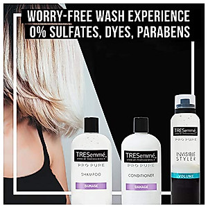 TRESemmé Pro Pure Sulfate Free Shampoo, Conditioner and Styler To Repair Damage and Add Volume Damage Repair Sulfate Free, Paraben Free and Dye-Free Hair Care 3 Count