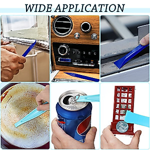 Non-Scratch Plastic Scraper Tool Carbon Fiber Plastic Cleaning Scraper Tool Pen-shaped Scraper Tool Stiff Scraper Cleaning Tool for Kitchen Sticker Scratch Cleaning (6, Blue)
