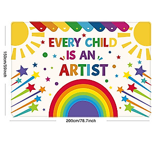 AKASISRUG Rainbow Kids Rug, Washable Colorful Area Rug for Kids Room, Non-Slip Play Mat, Baby Crawling Mat, Kids Floor Mat Carpet Ultra Soft Play Rug for Classroom Playroom Bathroom (78.7X59 INCH)