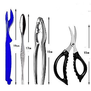 9Pcs Seafood Tools Set Stainless Steel Forks Opener Crab Lobster Crackers Shellfish Lobster Crab Leg Sheller Nut Crackers Dishwasher Safe