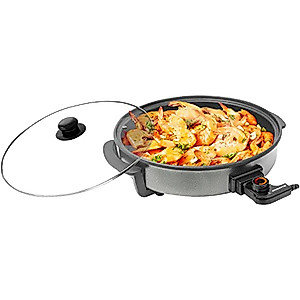 OVENTE SK10112B Round Electric Frying Pan, Black