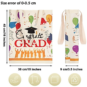 2 Pieces Graduation Party Favor Bags Canvas Tote Bags Large Graduation Canvas Shoulder Bags Reusable Grocery Shopping Bags for Graduation Party Supplies (Balloon)