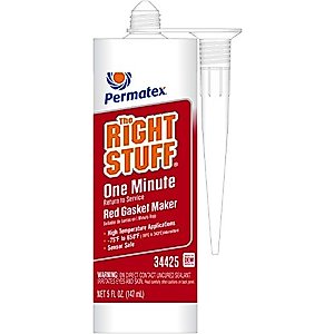 Permatex 34425 Right Stuff 1 Minute Red High Temperature Gasket Maker, 5 oz