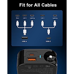 SAUNORCH USB C Car Charger Block, Cigarette Lighter Adapter and USB Wall Phone Charger W/ 2 in 1 Foldable Plug 20W Type C PD &18W QC 3.0 Charger Fast Charging for iPhone 14/13/12/11/XR,iPad, Samsung