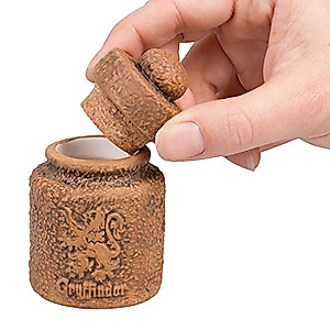 Seven20 Harry Potter Ceramic Spice Jars with Hogwarts Houses, set of 4 - Store Potion Ingredients, Herbs, Spices and More - with Gryffindor, Hufflepuff, Slytherin and Ravenclaw Symbols - 1.45 oz each