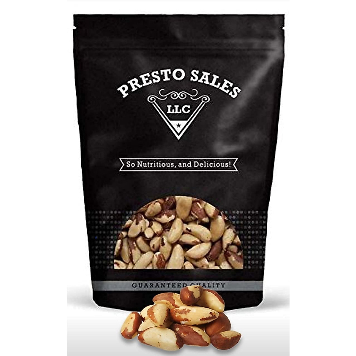 Brazil nuts, "Crispy n' Fresh" Raw Shelled Whole FANCY Grade, Brazil Origin, KETO, Vegan, Non-GMO And Natural, Superior, Packed in a 5 lbs. (80 oz.) Resealable pouch bag by Presto Sales LLC