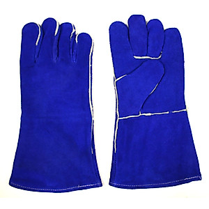 Cordova 7609 Regular Shoulder Leather Welder Gloves, One-Piece Back, Full Sock Lining, Blue, Large, 12-Pack Bulk Welder's Gloves