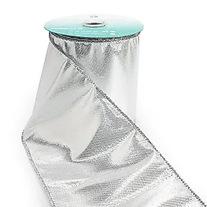 CT CRAFT LLC Silver Metallic Wired Ribbon 4 inch x 10 Yards for Christmas Home Decor Tree Topper Bow Gift Wrapping DIY Crafts Wreath Garland Wedding