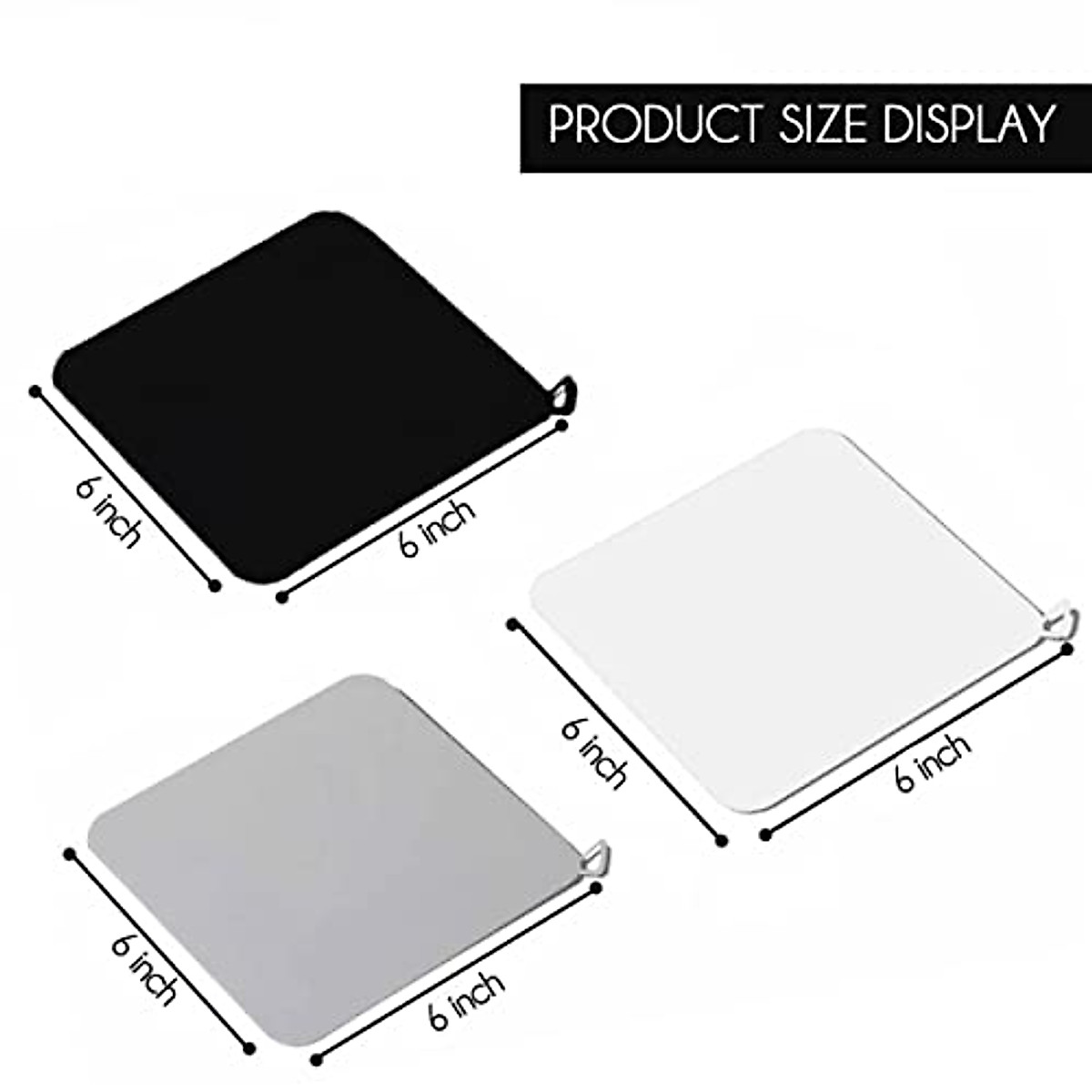 SUQMZAK Tub Stopper Silicone Drain Stopper,Bathroom Drain Anti-Odor Mat,Shower Drain Stopper for Bath, Kitchen Sink Cover for Bathroom Toilet Kitchen and Laundry 3 Pieces(Grey、White、Black) …
