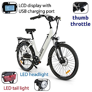 ComfyGO Soleil Electric Bike,Motor Ebikes,Electric Bicycle for Adults,Bicicleta Electrica para Adultos,Road City Bike,500 W 26 * 1.95" Fat Tire E Bikes,Up to 40 Miles Per Charge,22 Mph Ebike
