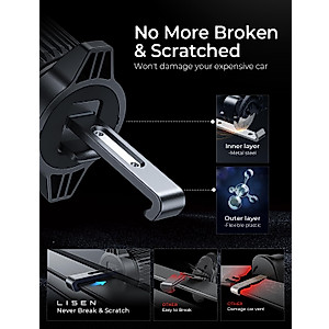 LISEN for MagSafe CD Phone Holder for Car Mount [Angle Adjustable] Magnetic Phone Holder for iPhone Magsafe Car Mount CD Slot Hands Free CD Player Phone Mount for iPhone 15 Pro Max Plus Galaxy