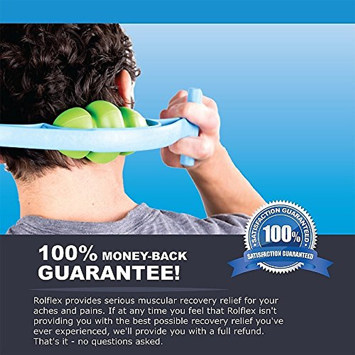 Rolflex Arm & Leg Massager - Forearm & Calf Roller - Tennis & Golfer's Elbow, Carpal Tunnel, Tendonitis, Wrist, Hand, Calf, Foot, & Thigh Relief - Trigger Point - Active & Myofascial Release