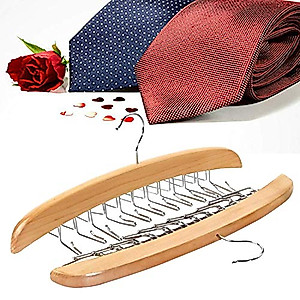 Tosnail Pack of 2 Wooden Tie Organizer Tie Racks Tie Hangers Scarf Hangers Scarf Organizer Rack