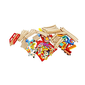 Wooden Train Set Toy Magnetic Trains Cars & Accessories for Toddlers & Kids 3+ Circus Train Set