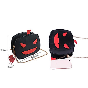 KUANG! Women Pumpkin Shoulder Bag Novelty Devil Crossbody Purse Fashion Halloween Trick or Treat Purses and Handbags for Girls (Silver)
