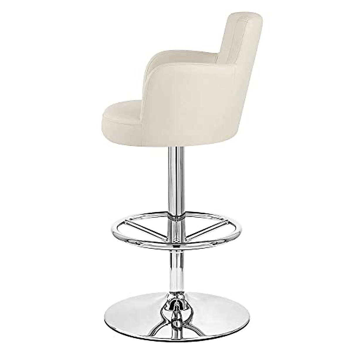 Zuri Furniture Cream Chateau Adjustable Height Swivel Bar Stool with Chrome Base