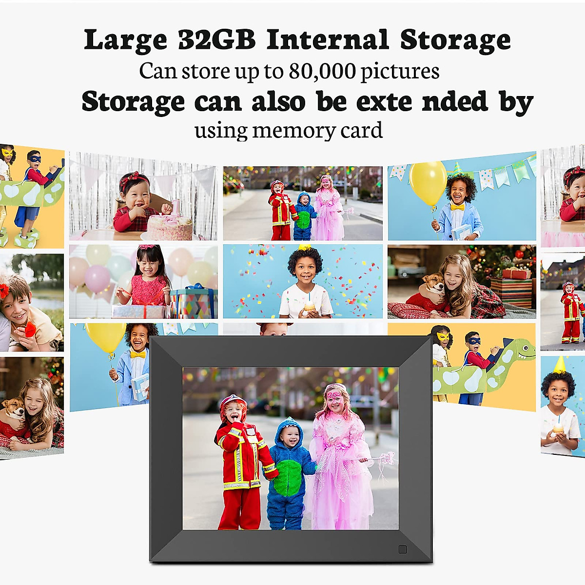 BSIMB Smart WiFi Digital Picture Frame, Electronic Photo Frame with IPS Touch Screen, 32 GB Internal Memory, Sharing Photos/Videos via App Email