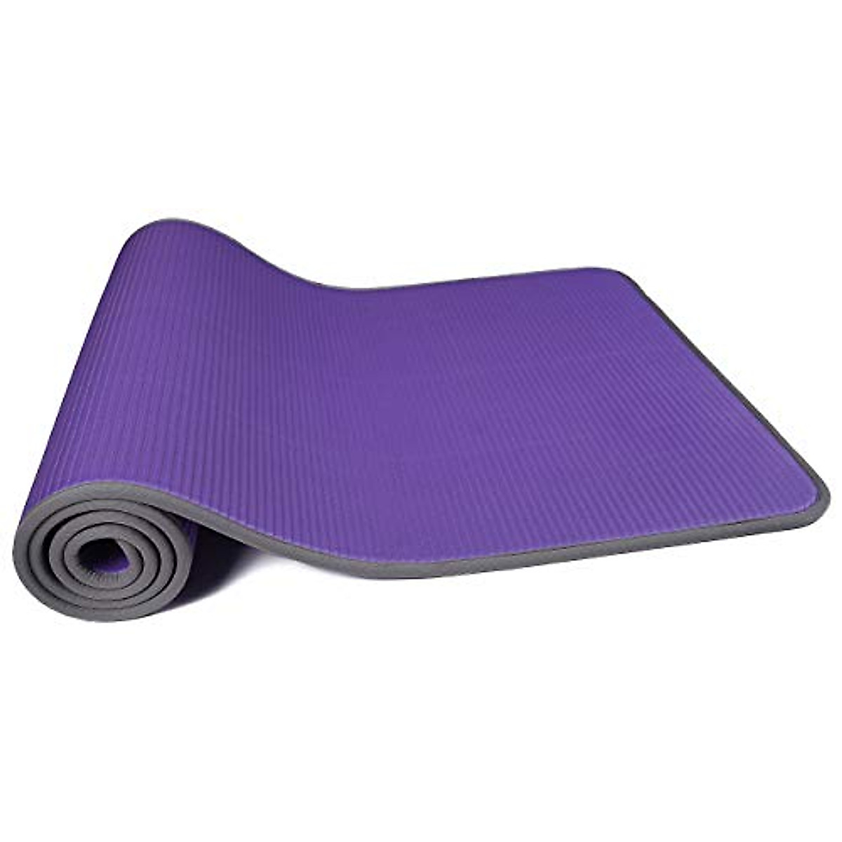 Signature Fitness All-Purpose 2/5-Inch (10mm) Extra Thick High Density Anti-Slip Exercise Pilates Yoga Mat with Carrying Strap Purple