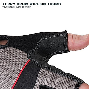 Youngstown Glove Carpenter Plus Fingerless Work Gloves For Men - Mechanic, Washable, Durable - Gray