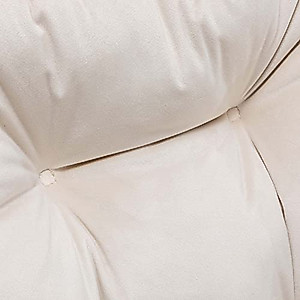 Paddie Beige Massage Glider Rocker Replacement Cushions with Storage Velvet Washable Non Slip for Glider Rocking Chair, 5PCS
