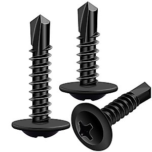weideer 100pcs #8 Self Tapping Screws for matal Sheet Metal Screws 410 Stainless Steel Assortment Kit Black Oxide Truss Head Screws (1/2" 50pcs+3/4" 50pcs)