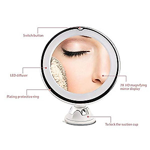 FQYYDD Illuminated Makeup Mirror Adjustable Magnifying Led Light Makeup Mirror With Strong Suction Cup