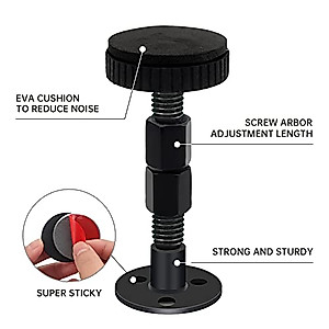 LveSunny 4PCS Headboard Stoppers, Black Adjustable Bed Frame Anti-Shake Tool, for Wall, Beds, Sofas, No Creaking, Protect The Wall from Banging, Easy to Install (1.18-2.52in) (Large)