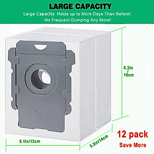 12 Pack Vacuum Bags Compatible with iRobot Roomba i & s & j Series for iRobot Roomba i3+(3550) i4+(4552) i6+(6550) i7+ i7Plus j7+(7550) i8+(8550) s9 s9+(9550)