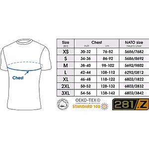 281Z Military Stretch Cotton Underwear T-Shirt for Tactical Hiking and Outdoor (Black, X-Large)