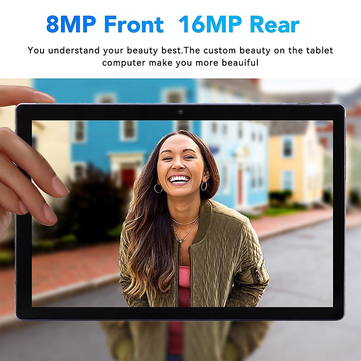 2 in 1 Tablet, 10.1 Inch Android 12 Tablet, Octa Core CPU, 8GB RAM 256GB ROM, FHD Touchscreen, 8MP+16MP Camera, WiFi, BT 5.0, Dual SIM, 4G LET Tablet with Keyboard Case (Blue)