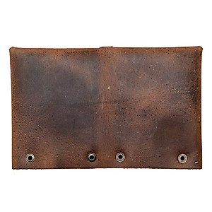 Hide & Drink, Leather Riveted Card Holder, Holds Up to 8 Cards Plus Folded Bills/Rustic/Wallet/Accessories/Money Organizer/Case, Handmade :: Bourbon Brown