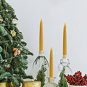 DEYBBY Beeswax Taper Candles, Pure Organic Dripless Smokeless Candle Set,8 Hours Burning