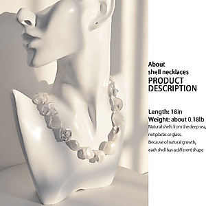 Pearl Choker Necklace for Women Boho Beaded Statement Necklace with Black White Large Freshwater Pearls Silver Fashion Jewelry Gift(White)