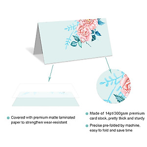 Place Cards for Table Setting, 120 Pack Table Name Tent Cards, Floral Blank Seating Place Cards for Weddings, Food Buffet, Parties, Dinner Table, Christmas, Thanksgiving