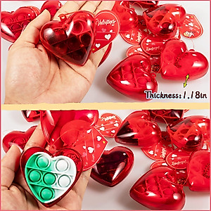 Prefilled Heart Pop Heart Fidget Toys with Cards for Kids - 12 Pack Mini Heart Pop Bubble Sensory Toys Bulk with Keychain Toddlers Girls Boys Exchange Birthday Gifts for Party Favors Supplies