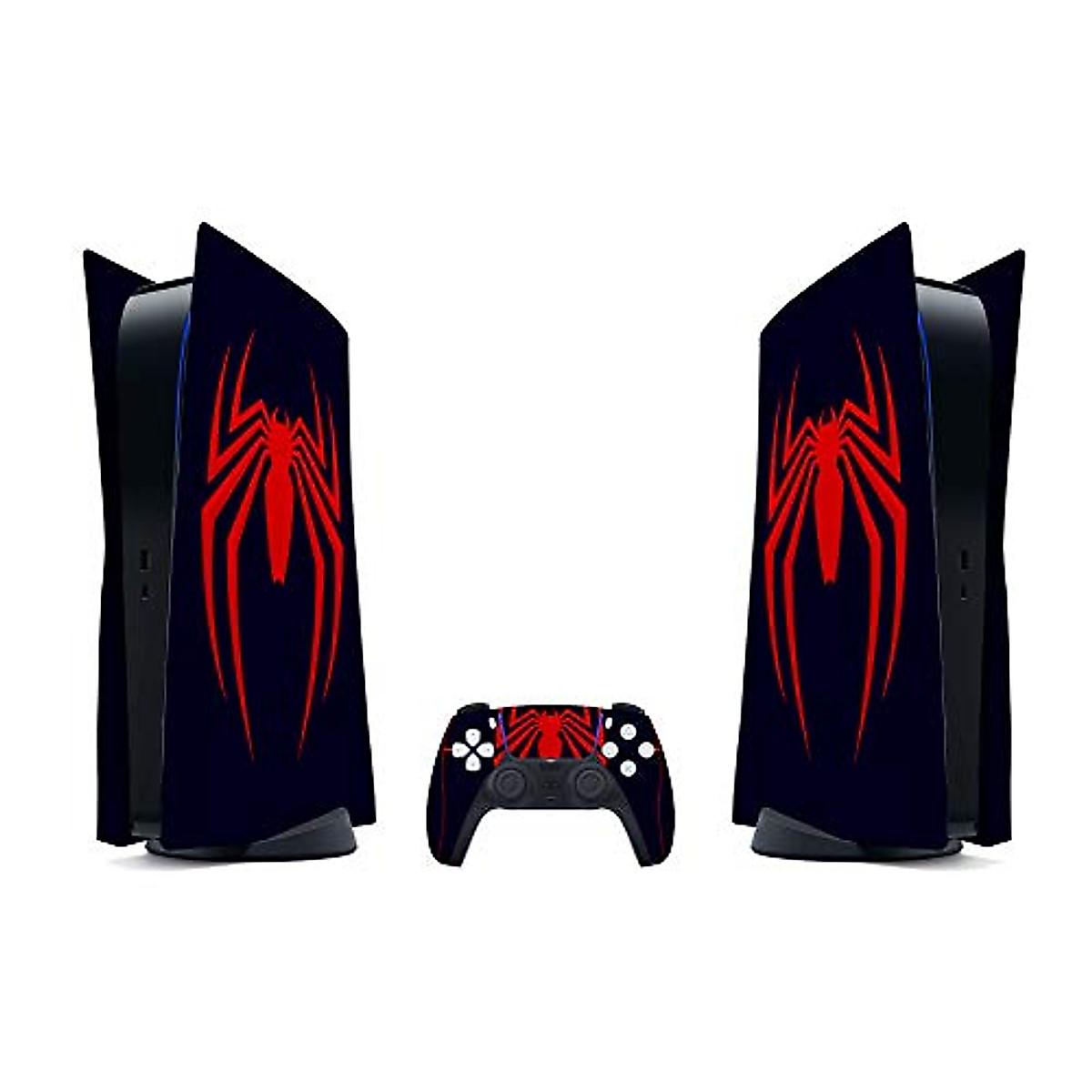 Ps5 Skin Navy/red Spider Protective wrap Cover Vinyl Sticker Decals for Sony Playstation 5 Disk Version Console and Two Dual Sense 5 Sticker Skins, Miles