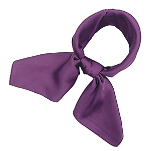 YOUR SMILE Silk Feeling Like Pure Color Scarf Women’s Fashion Pattern Large Square Satin Headscarf Headdress 24''x24'',Purple
