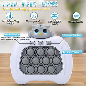 Fast Push Game, Upgraded Pop Fidget Light Up Bubble Handheld Game Toys, Electronic Quick Push Game Fidget Sensory Toys for Autistic Children, Great Birthday for Boys Girls & Teens