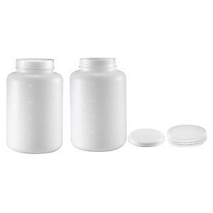 uxcell Plastic Lab Chemical Reagent Bottle 2000ml/67.6oz Wide Mouth Sample Sealing Liquid Storage Container 2pcs