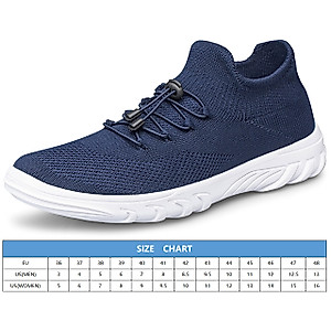 SILLENORTH Mens Womens Water Shoes Quick-Dry Sock Aqua Water Sneakers Slip-on Shoes for Diving Swimming Surfing Beach Blue 9 Women/7 Men