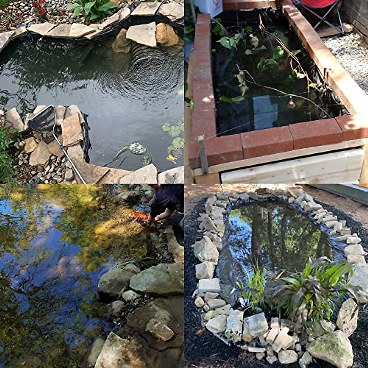 Topdeep 10x15 ft Pond Liner, LDPE 20 Mil Thickness Fish Pond Liners for Outdoor Ponds, Pond Skins for Waterfall, Fish or koi Pond, Fountains and Bed Planter