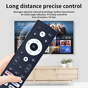 ERF3M90H Replacement Voice Remote Control Compatible for Hisense 4K Google Smart TV 43A6H 43A65H 43A68H 50A6H 50A65H 50A68H 50U6H 55U6H 55U8H 65U6H 65U8H 75U6H 75U8H 75A68H 55U7G
