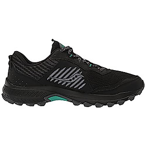 Saucony Women's Excursion TR15 Trail Running Shoe, Black/Jade, 8.5 Wide