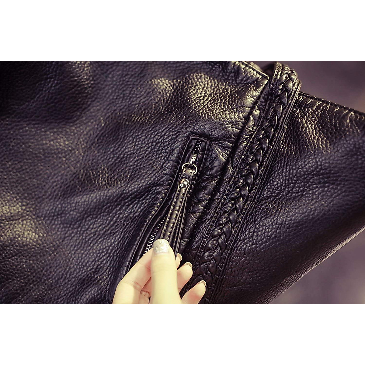 Big Capacity Women Handbags Soft Leather Travel Lady Tote Purses Fashion Woven Work Shoulder Hobo Bag