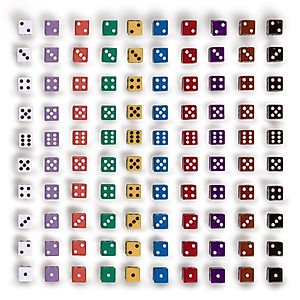 Yellow Mountain Imports Ultimate Right Angle 6-Sided Dice - Set of 100 (16mm) for Board Games, Dice Games, Math Games