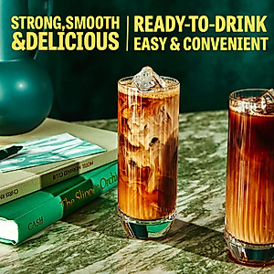 Wandering Bear Straight Black Organic Cold Brew Coffee On-the-Go, Iced Coffee, 11 fl oz, 12 pack - Extra Strong, Smooth, Unsweetened, Shelf-Stable, Ready to Drink