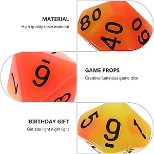 Glow in The Dark Dice Polyhedral Dice Set for RPG Farkle Bunco Teaching Math Table Board Game, Glowing Orange, 7 Pack