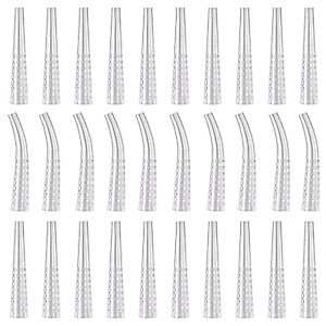 FVVMEED 30 Pieces Tweezer Covers Grafting Eyelashes Tips Covers Transparent Plastic Protective Case to Protect Stainless Steel Straight Elbow Tweezers Cleaning Non-slip Eyelashes Auxiliary Tools