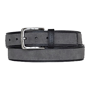 Nautica Mens Bold Fashion And Dress Leather With Metal Buckle Belt, Casual Overlay - Grey, 34 Inch US